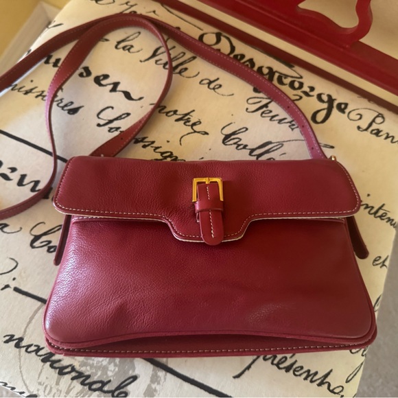 Aurielle | Bags | Aurielle Red Crossbody Purse Geniune Leather Satchel ...
